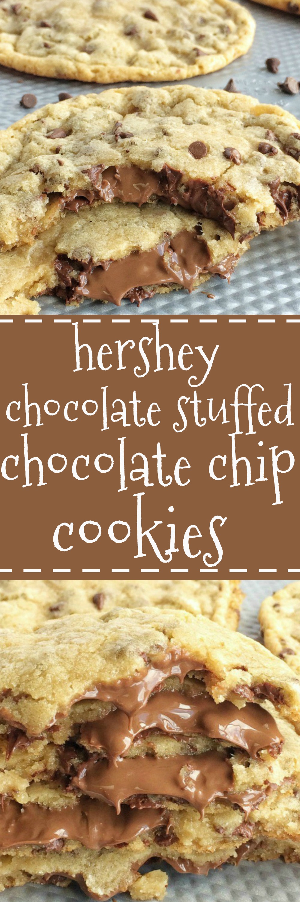 Giant Chocolate Stuffed Chocolate Chip Cookies - Together as Family