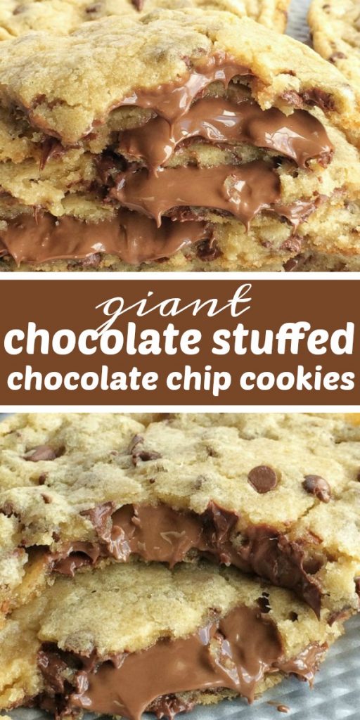 Giant Chocolate Stuffed Chocolate Chip Cookies - Together as Family