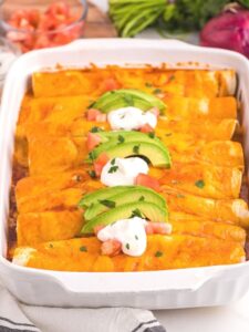 Cheesy Ground Beef & Rice Enchiladas - Together as Family