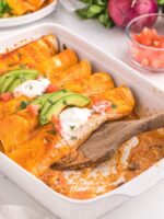 Cheesy Ground Beef & Rice Enchiladas - Together as Family
