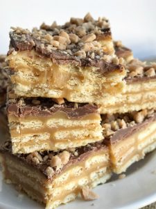 Triple Layer Cracker Toffee Bars - Together as Family