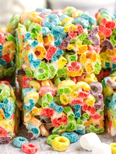 Froot Loop Cereal Marshmallow Bars - Together as Family