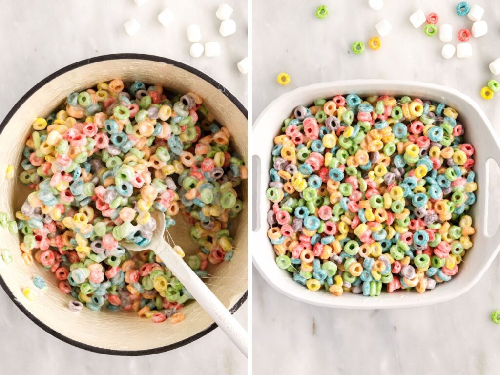 Froot Loop Cereal Marshmallow Bars - Together as Family