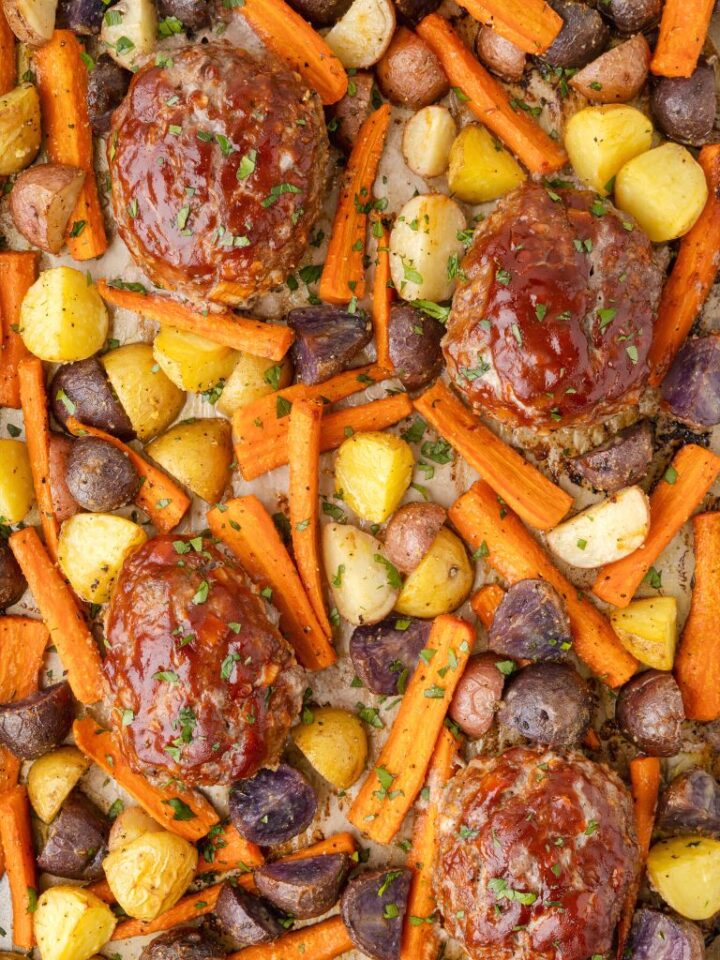 Sheet Pan Mini Meatloaf Recipe - Together as Family