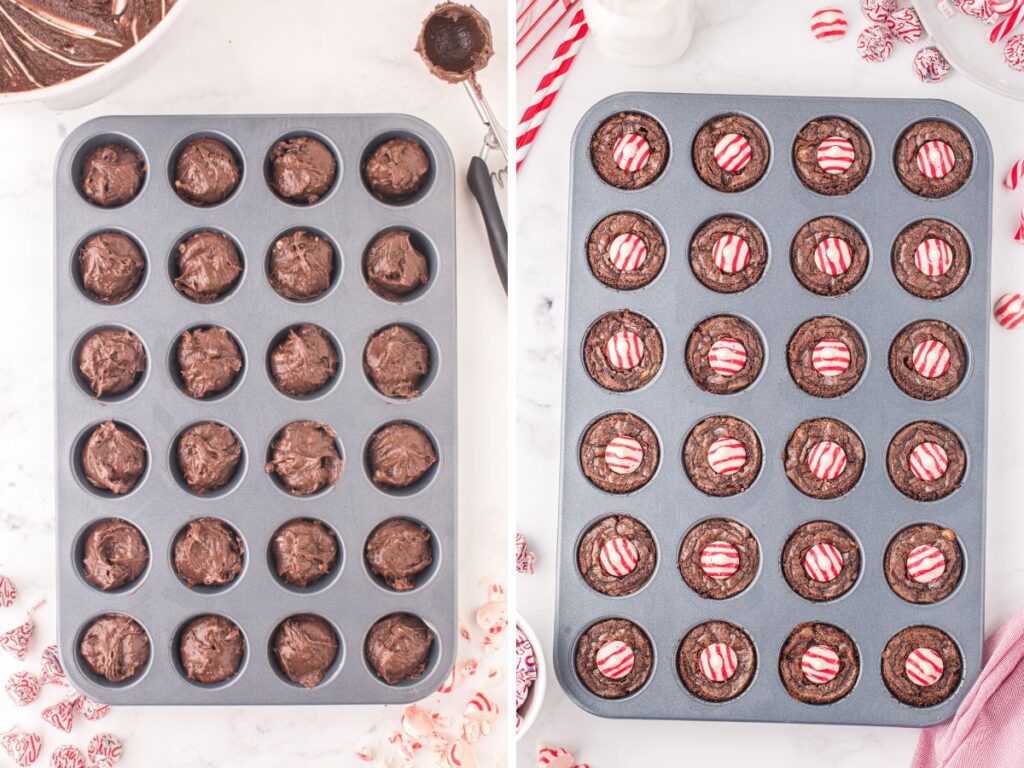 Candy Cane Kiss Brownie Bites - Together as Family