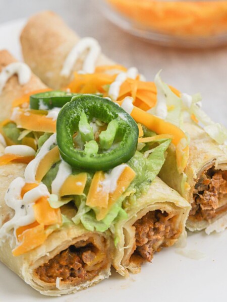 Creamy Ground Beef Flautas (Oven Baked) - Together as Family