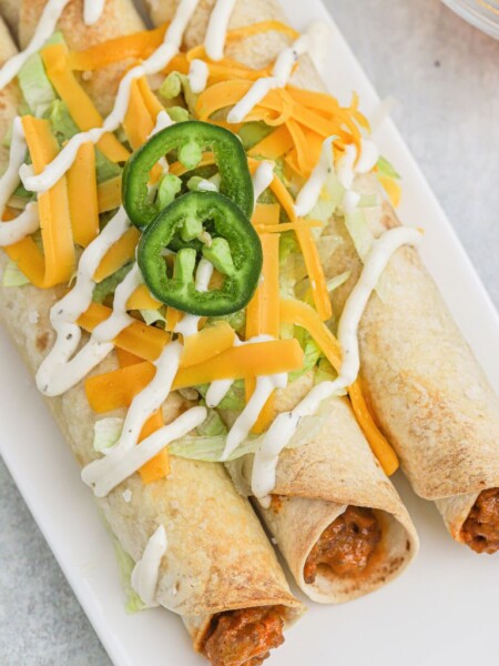 Creamy Ground Beef Flautas (Oven Baked) - Together as Family