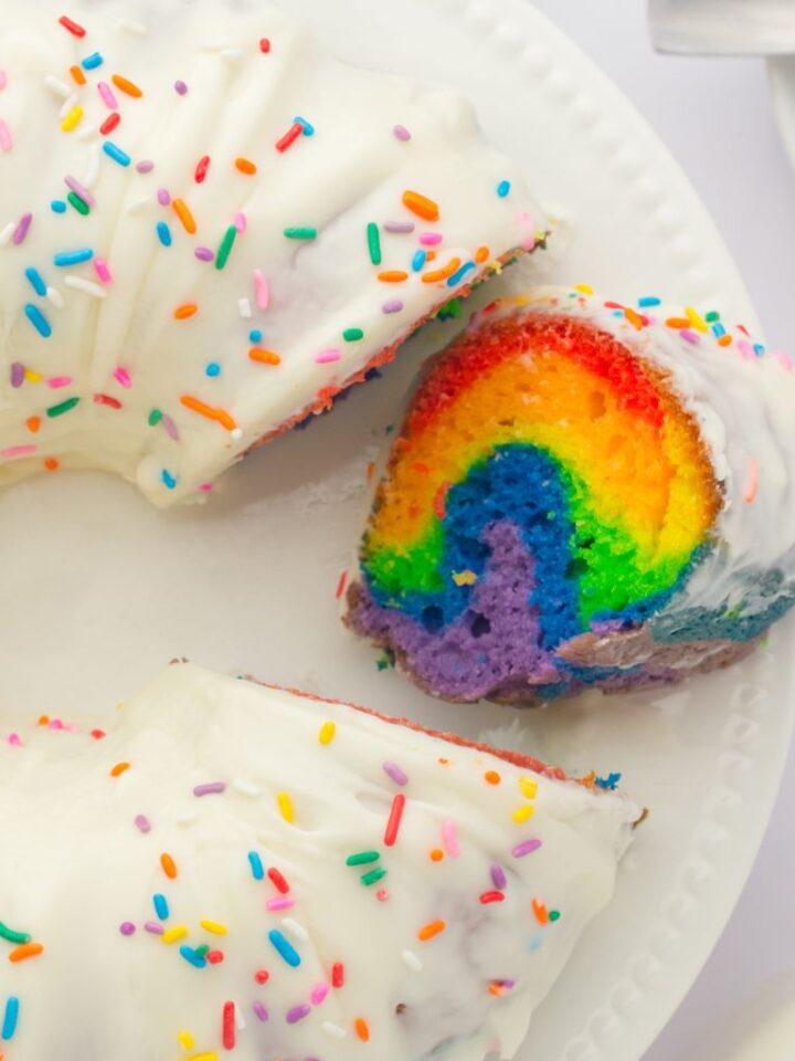Easy Rainbow Bundt Cake - Together as Family
