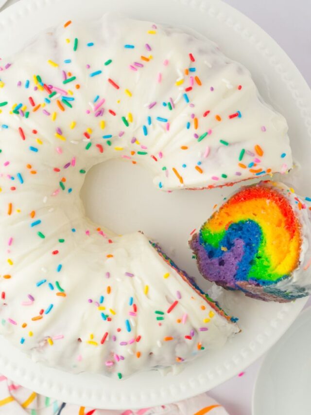 Easy Rainbow Bundt Cake - Together as Family