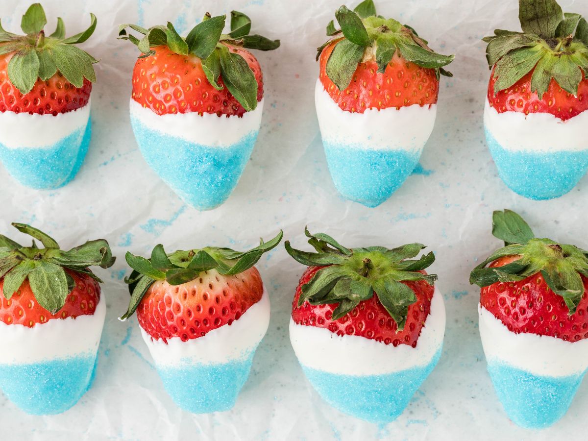 Red White and Blue Strawberries - Together as Family