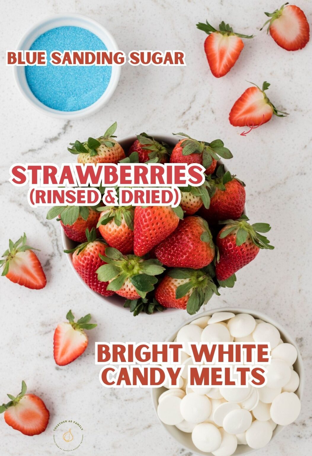 Red White and Blue Strawberries - Together as Family