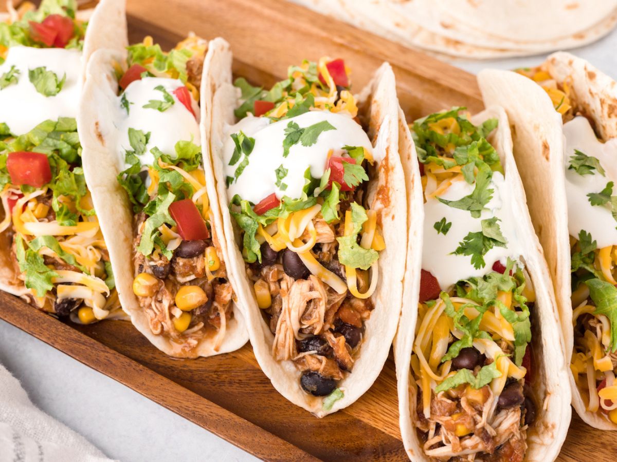 Slow Cooker Fiesta Chicken Tacos - Together as Family