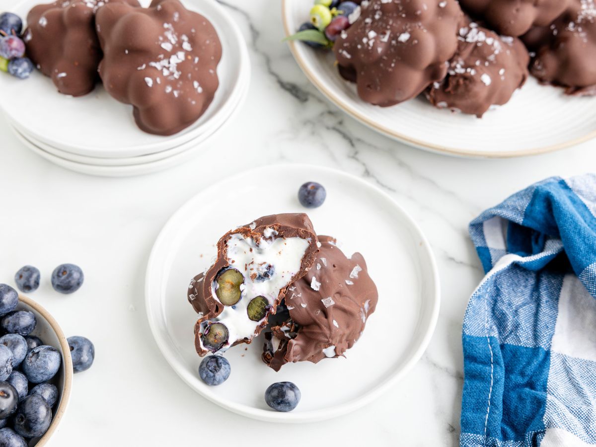 Chocolate Covered Blueberry Clusters (With Greek Yogurt) - Together as ...