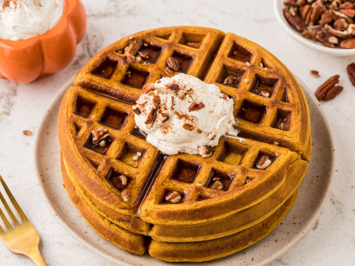 Pumpkin Waffles Recipe - Together as Family