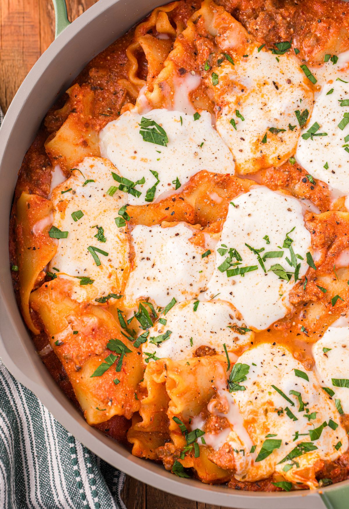 Skillet Lasagna (One Pot Stove Top Lasagna) - Together as Family