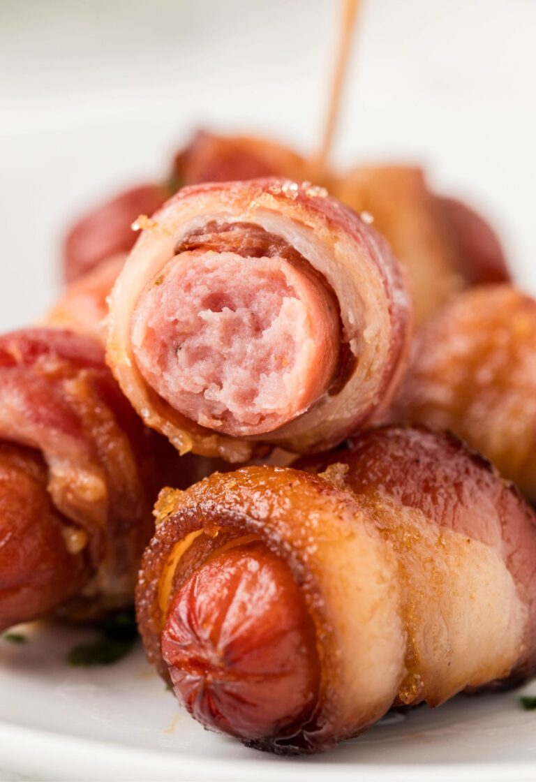 Brown Sugar Bacon Wrapped Smokies - Together as Family