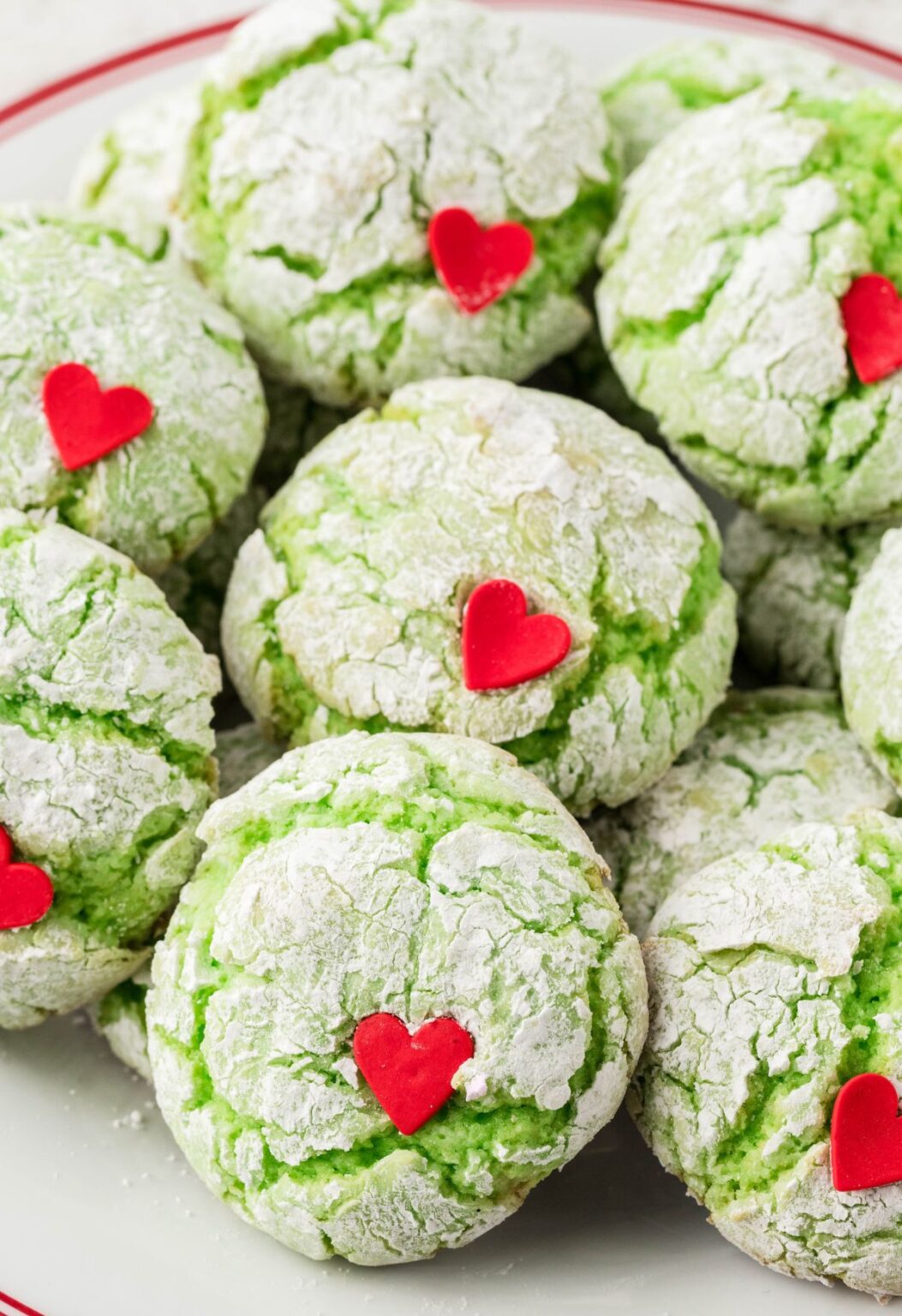 Easy Grinch Cookies (Made With A Cake Mix) - Together as Family
