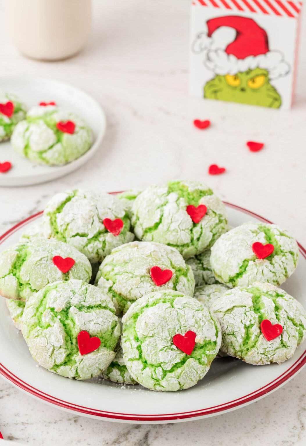Easy Grinch Cookies (Made With A Cake Mix) - Together as Family