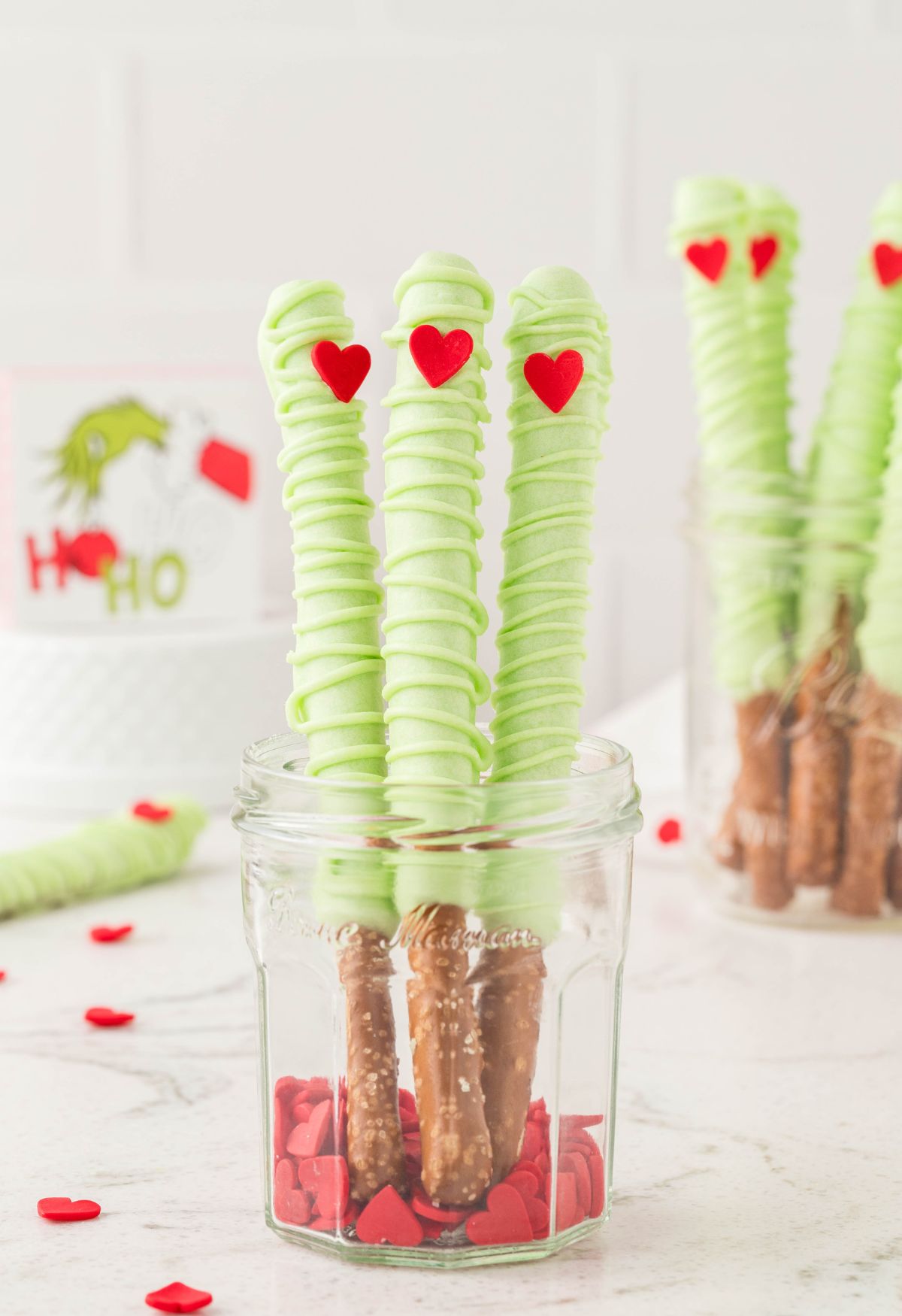 Grinch Pretzel Rods - Together as Family