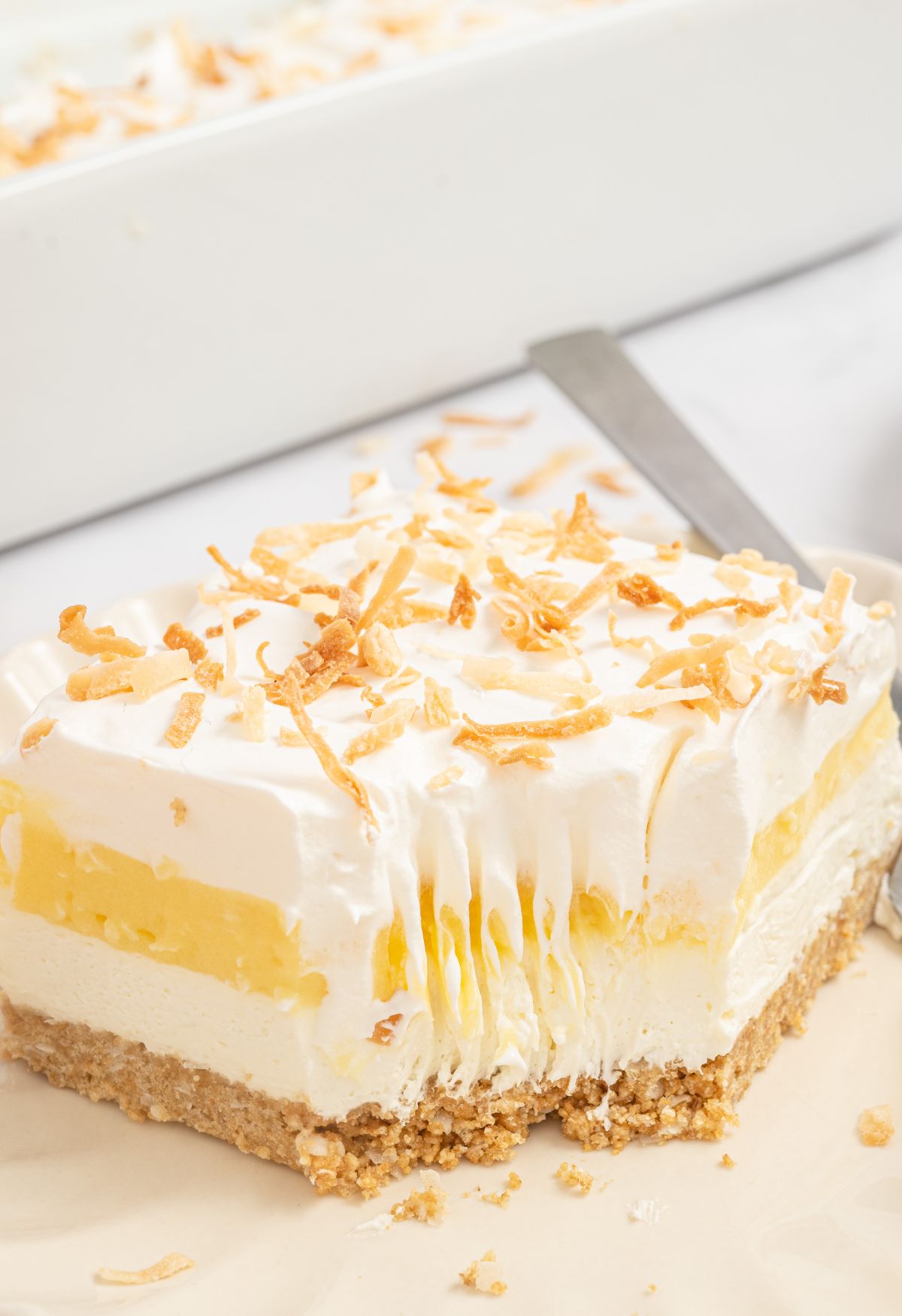 No-Bake Coconut Cream Lush Dessert - Together as Family