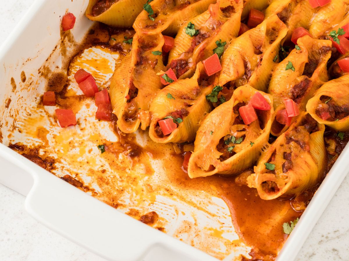Cheesy Taco Stuffed Shells Pasta Recipe - Together as Family