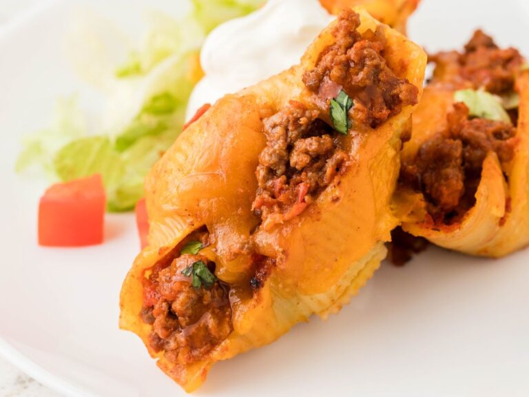 Cheesy Taco Stuffed Shells Pasta Recipe - Together as Family