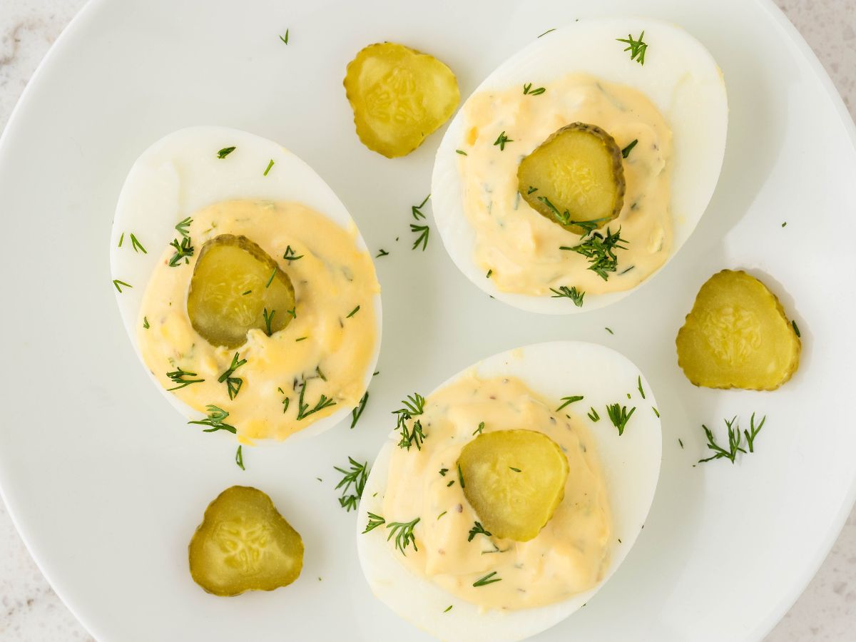 BEST Dill Pickle Deviled Eggs Recipe - Together as Family