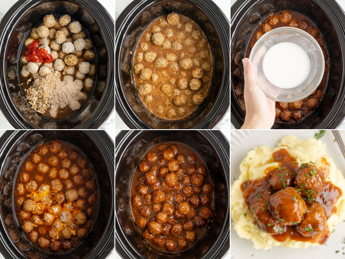 Slow Cooker Salisbury Steak Meatballs (Frozen Meatballs) - Together as ...