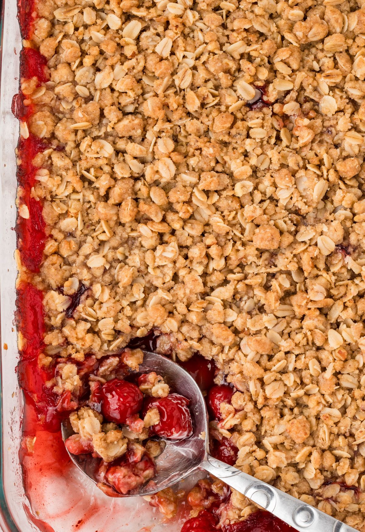 Easy Cherry Crisp (Cherry Pie Filling) - Together as Family