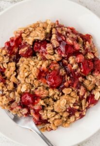 Easy Cherry Crisp (Cherry Pie Filling) - Together as Family