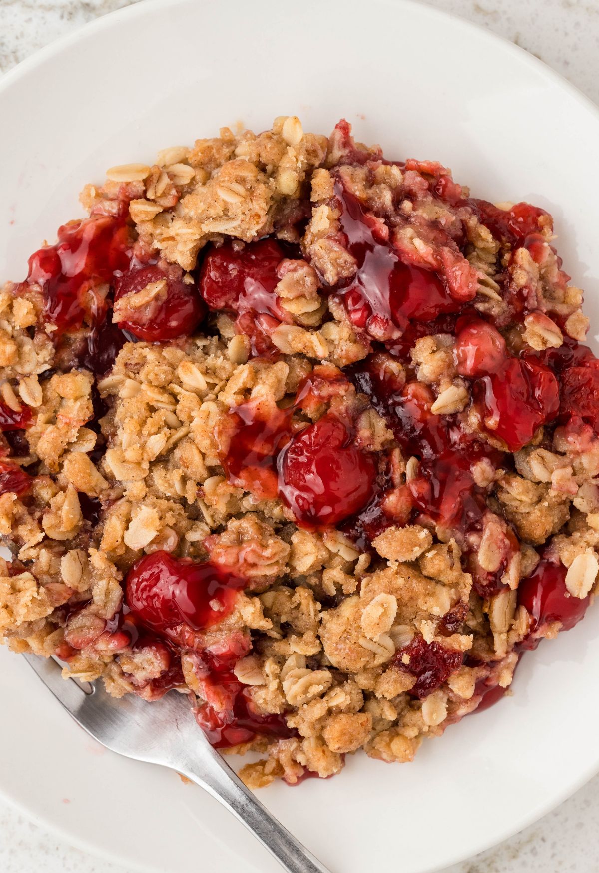 Easy Cherry Crisp (Cherry Pie Filling) - Together as Family