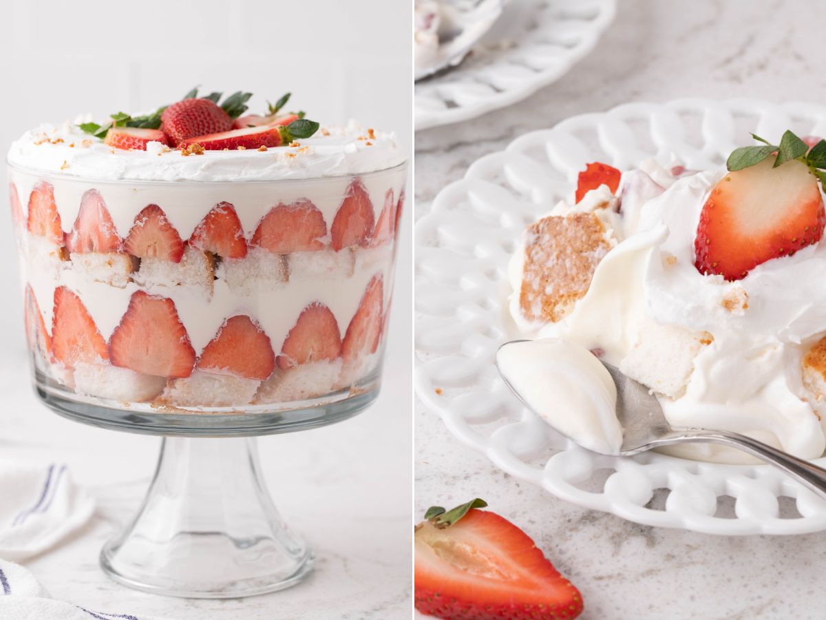 EASY Angel Food Cake Strawberry Trifle - Together as Family