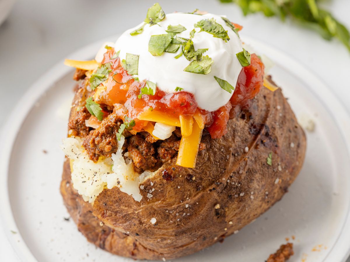 Taco Potatoes (Taco Stuffed Baked Potato) - Together as Family