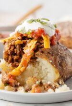 Taco Potatoes (Taco Stuffed Baked Potato) - Together as Family
