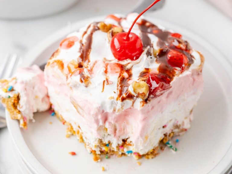Banana Split Lush Dessert (Banana Split Lasagna) - Together as Family