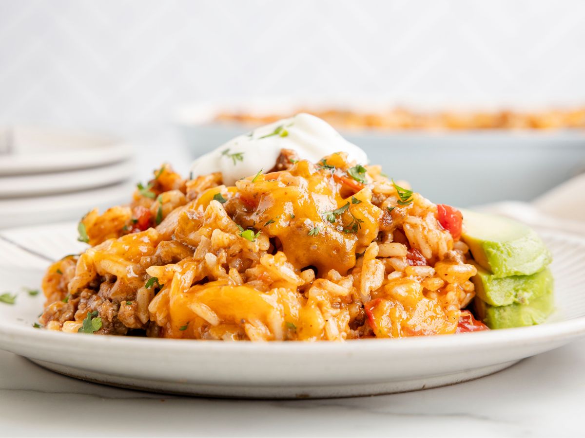 One Pot Cheesy Taco Rice - Together as Family