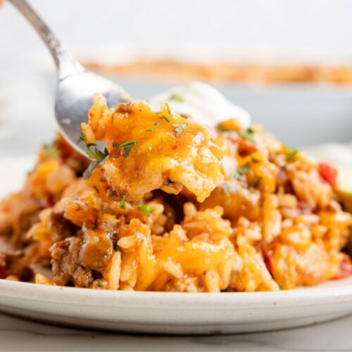 One Pot Cheesy Taco Rice - Together as Family