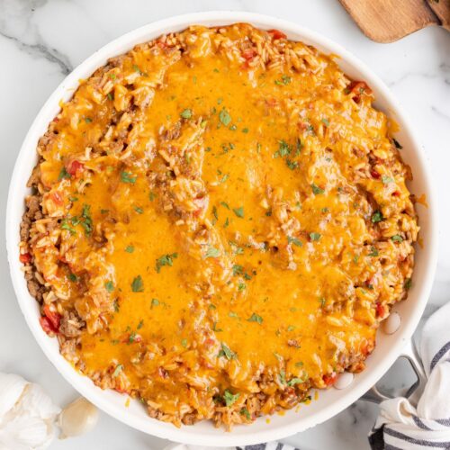 One Pot Cheesy Taco Rice - Together as Family