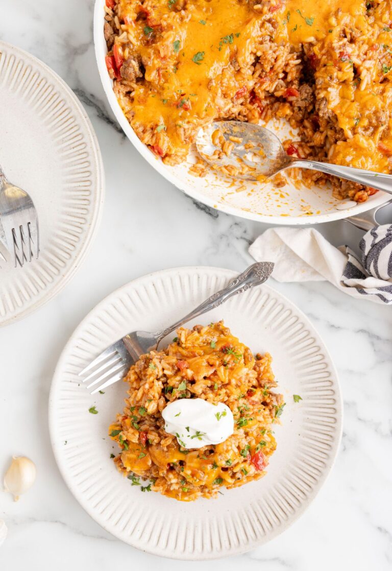 One Pot Cheesy Taco Rice - Together as Family