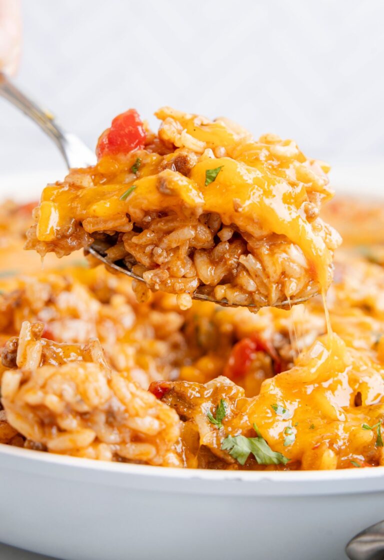 One Pot Cheesy Taco Rice - Together as Family