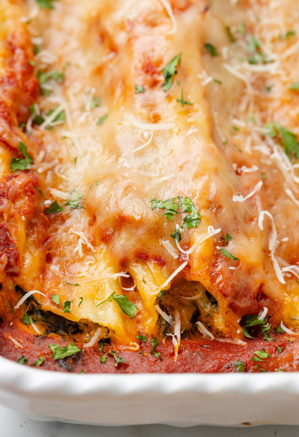 Spinach and Ricotta Cheese Stuffed Manicotti - Together as Family