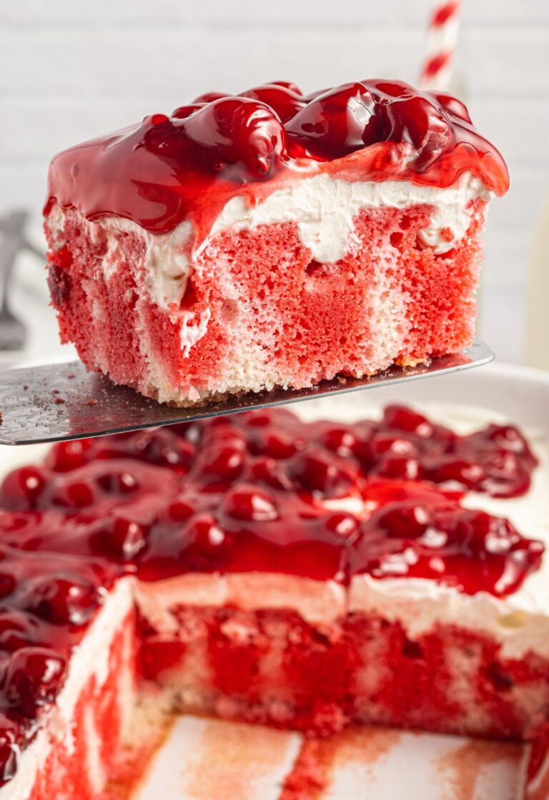 Easy Cherry Poke Cake - Together as Family