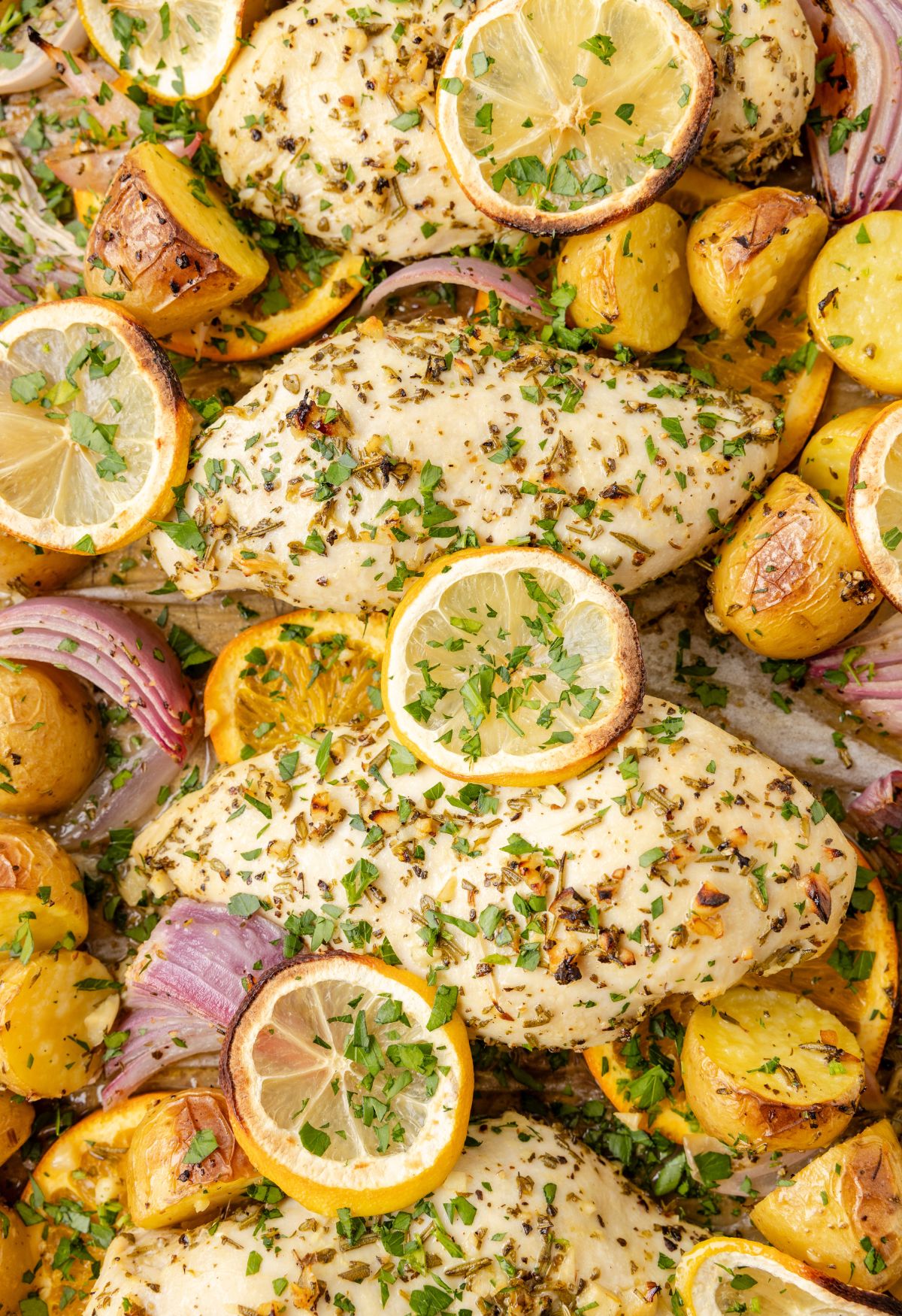 Sheet Pan Citrus Herb Chicken and Potatoes - Together as Family