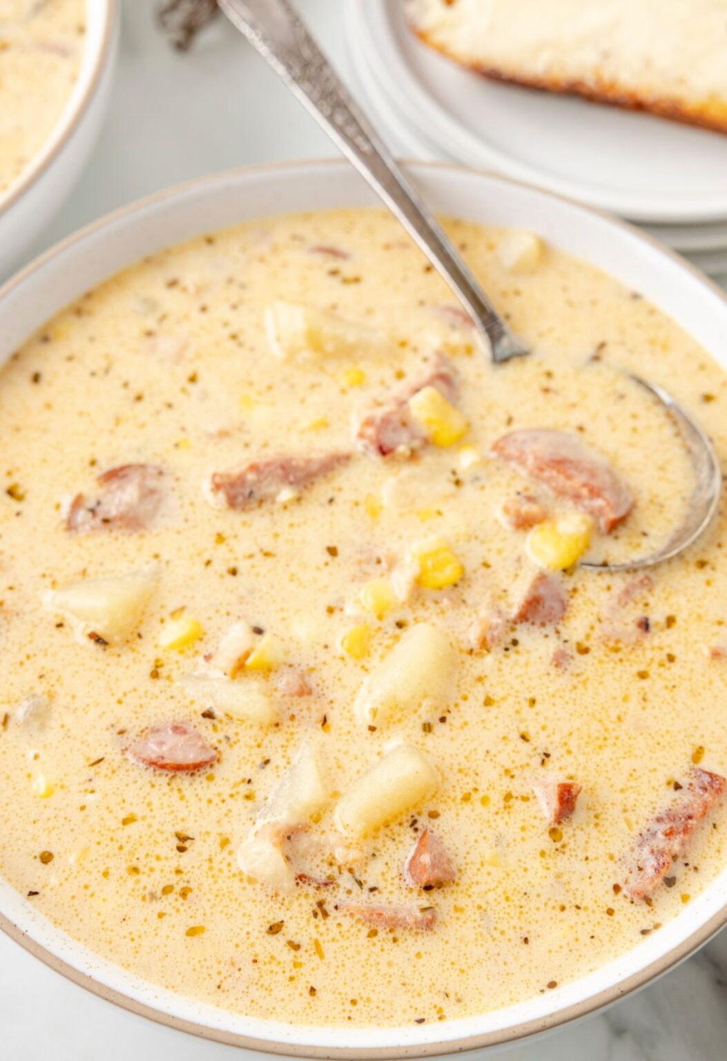 Kielbasa Corn Chowder - Together as Family