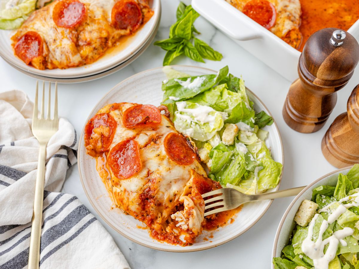 Pepperoni Pizza Chicken Bake (EASY Dinner Recipe) - Together as Family