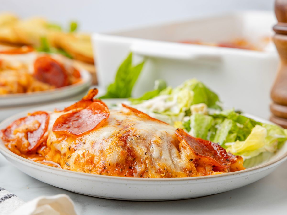 Pepperoni Pizza Chicken Bake (EASY Dinner Recipe) - Together as Family