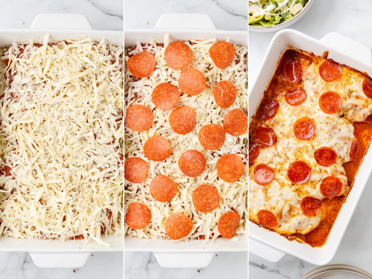 Pepperoni Pizza Chicken Bake (EASY Dinner Recipe) - Together as Family