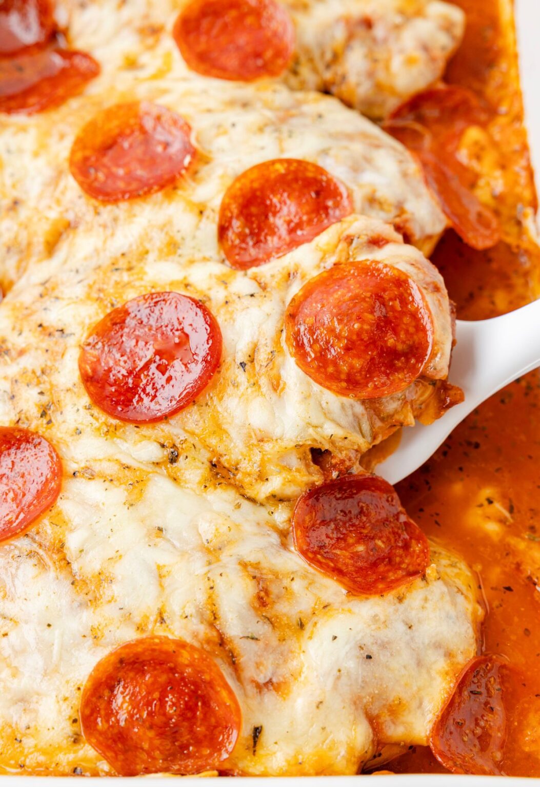 Pepperoni Pizza Chicken Bake (EASY Dinner Recipe) - Together as Family