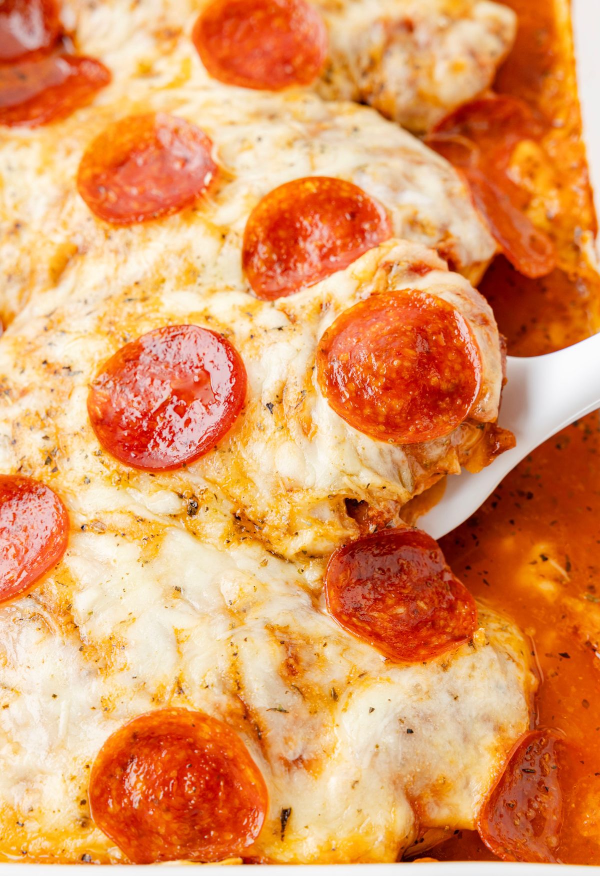 Pepperoni Pizza Chicken Bake (EASY Dinner Recipe) - Together as Family