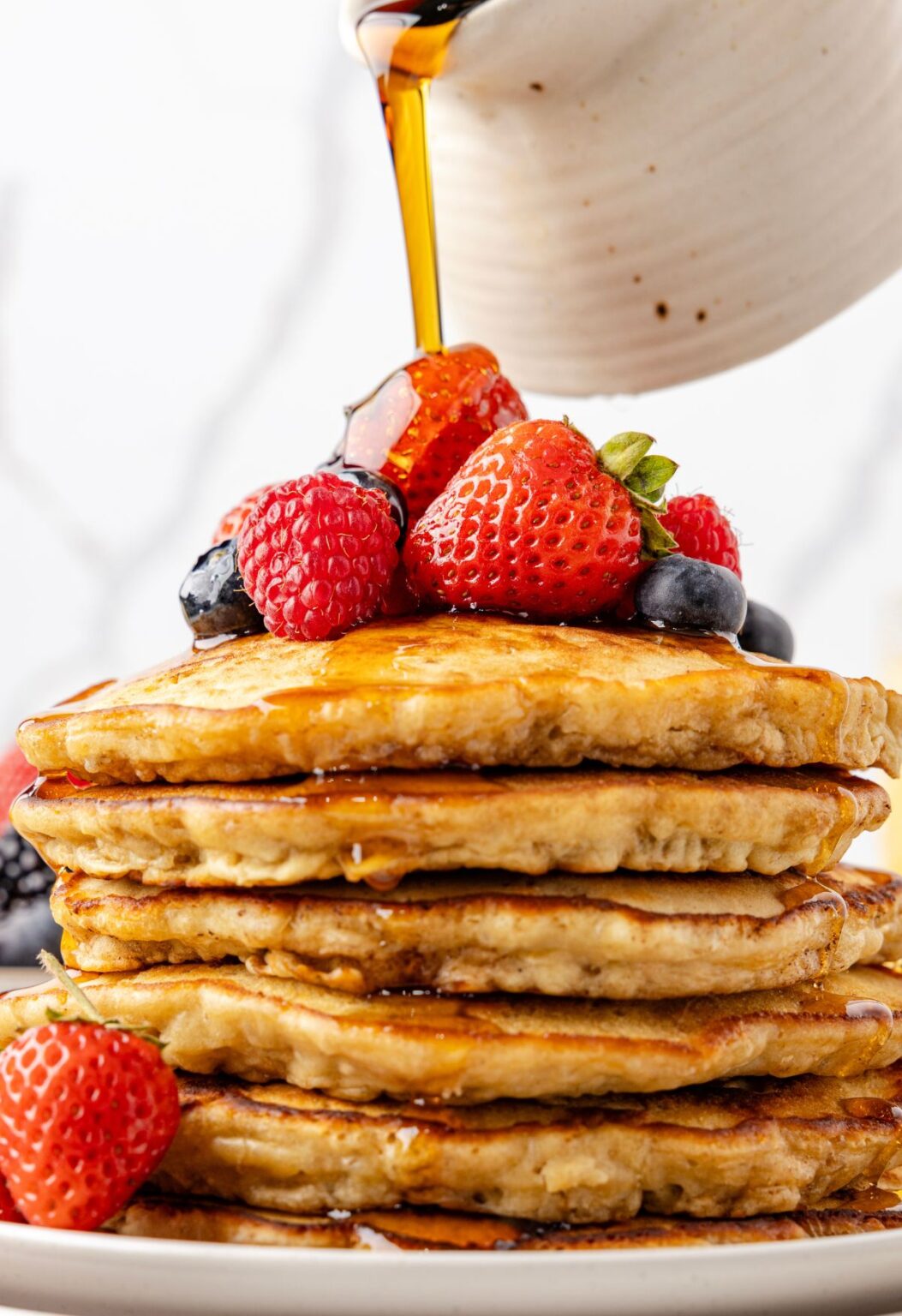 The Best Fluffy Oatmeal Pancakes - Together as Family